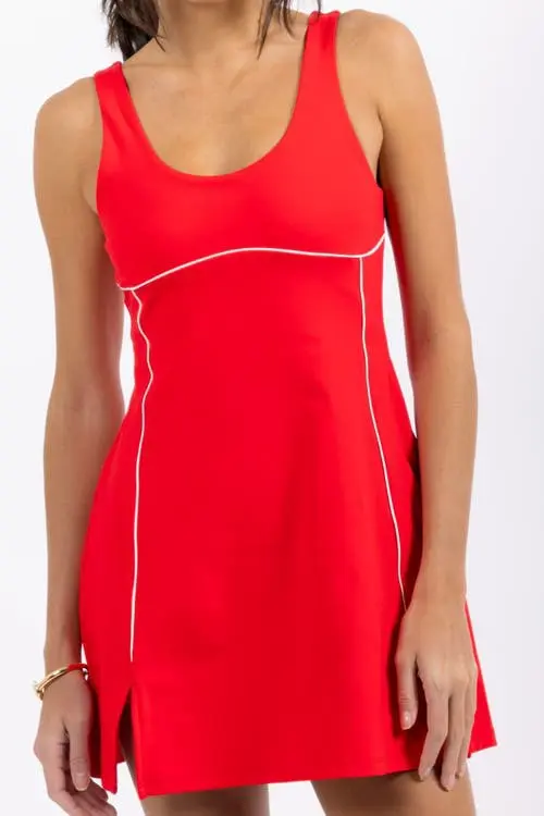FORE-TÉ CLUB ATTIRE Amelia Athletic Dress - Cherry