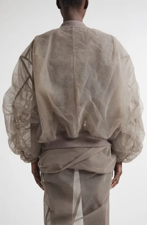 Rick Owens Secchia Tulle Bomber Jacket - Dust