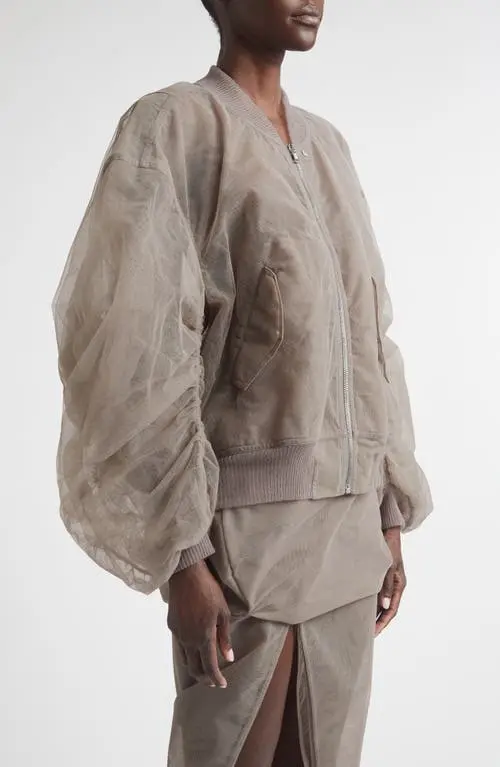 Rick Owens Secchia Tulle Bomber Jacket - Dust