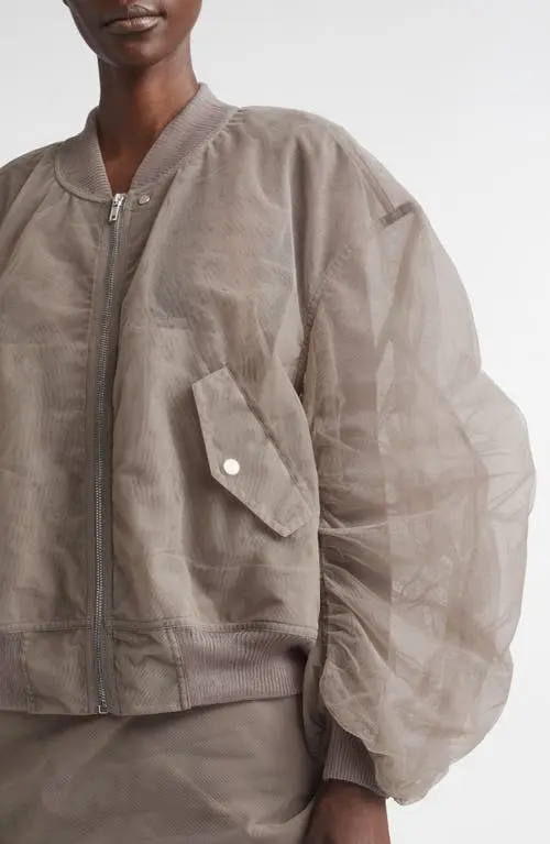 Rick Owens Secchia Tulle Bomber Jacket - Dust