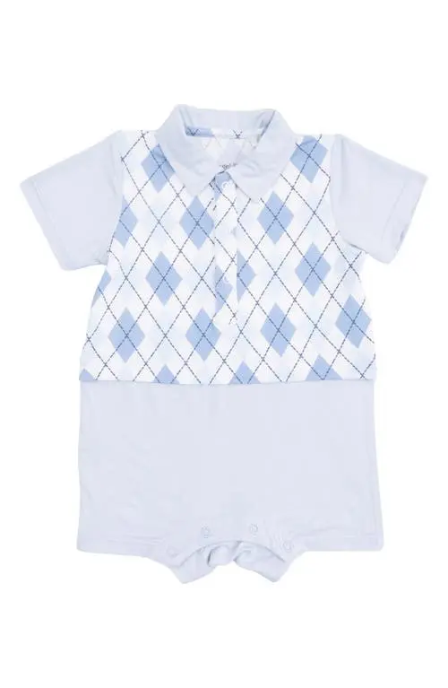 ANGEL DEAR Argyle Polo Shortall - Ivory Blue