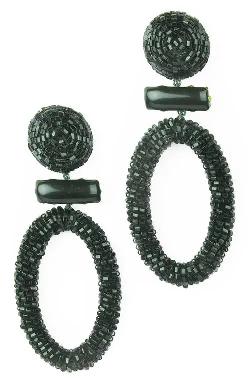 Deepa Gurnani Yolanda Drop Earrings - Black