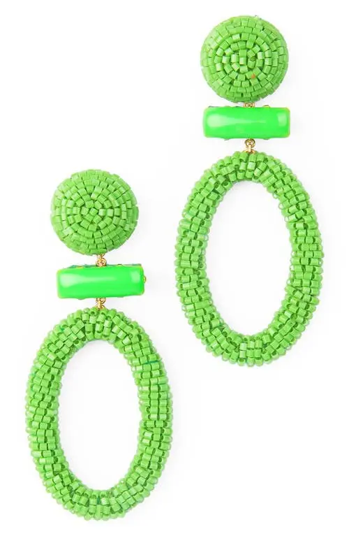 Deepa Gurnani Yolanda Drop Earrings - Green