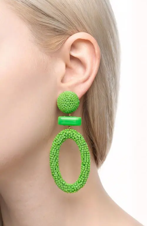 Deepa Gurnani Yolanda Drop Earrings - Green