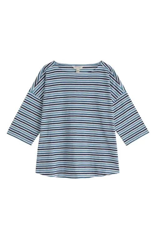 SEASALT CORNWALL Tremayne Quay Stripe Organic Cotton Top - Pellitras Dusk