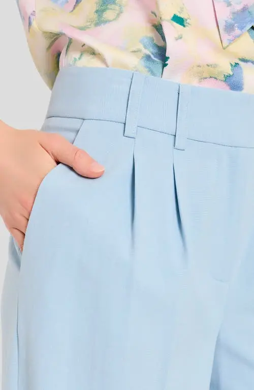 TAHARI ASL Pleated Wide Leg Trousers - Ice Blue