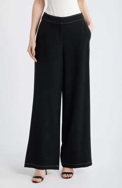 TAHARI ASL Wide-leg Pants - Black White