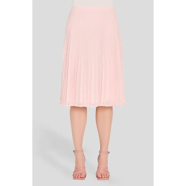 TAHARI ASL Pleated Chiffon Skirt - Tea Rose