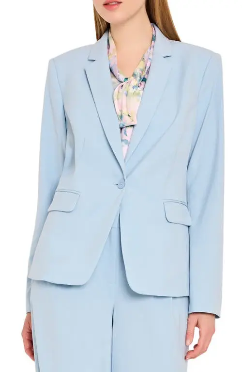 TAHARI ASL One-button Blazer - Ice Blue