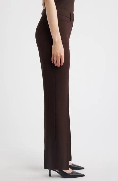 TAHARI ASL Bird Eye Straight Leg Trousers - Espresso