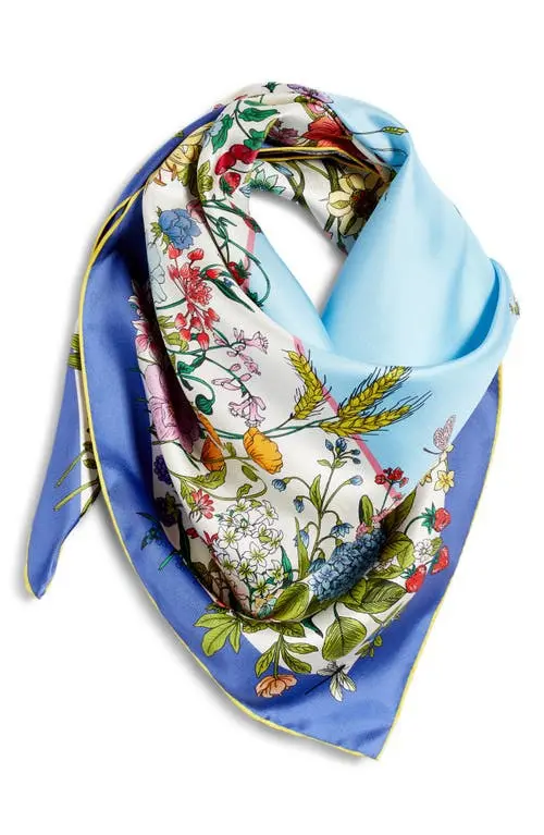 Echo Summer Bounty Series Silk Square Scarf - Blue Multi