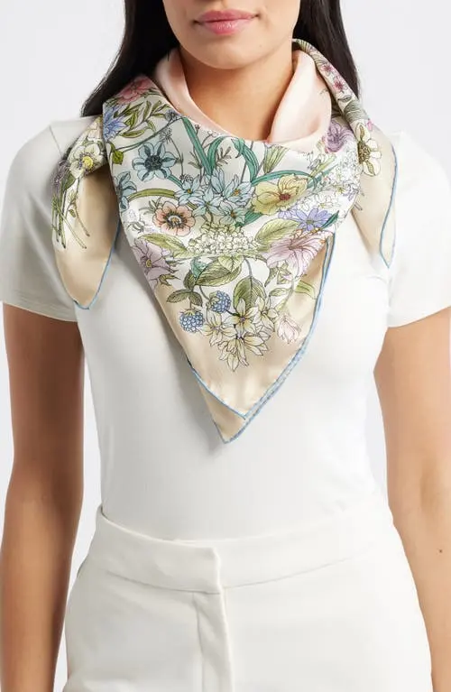 Echo Summer Bounty Series Silk Square Scarf - Pebble