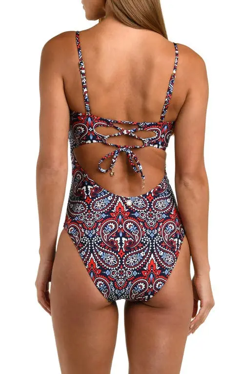 SUNSHINE 79 Paisley Print One-piece Swimsuit - Blue Multi