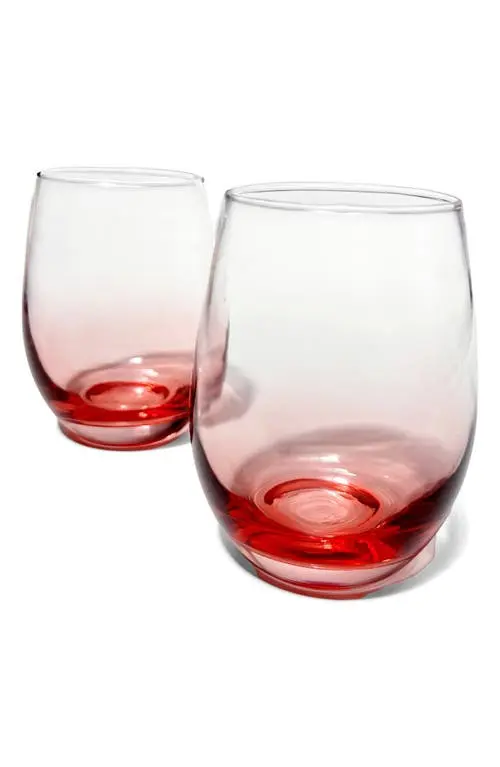 ANNA NEW YORK Talianna Set Of 2 Ombré Stemless Wine Glasses - Pink