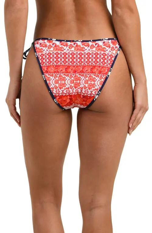 SUNSHINE 79 Flowers & Stripes Reversible Bikini Bottom - Red Multi