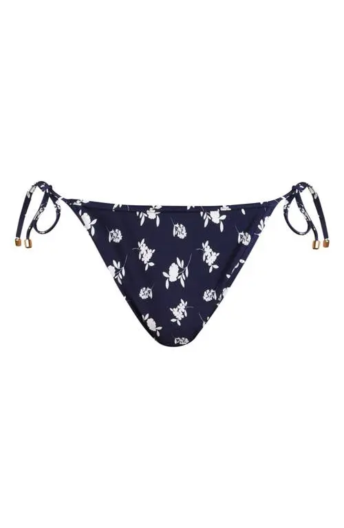 SUNSHINE 79 Flowers & Stripes Reversible Bikini Bottom - Red Multi
