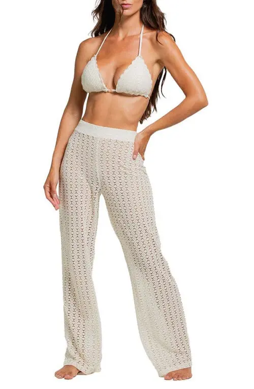 Cosita Linda Sheer Lace Cover-up Pants - Natural Color