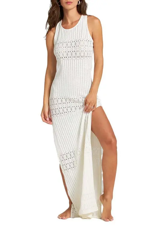 Cosita Linda Open Stitch Sleeveless Cover-up Maxi Dress - Natural