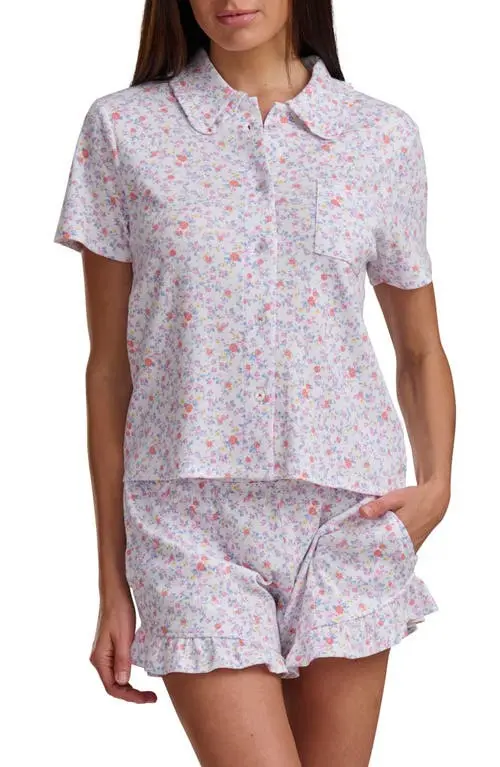 Splendid Ruffle Collar Short Pajamas - Sweet Blossom