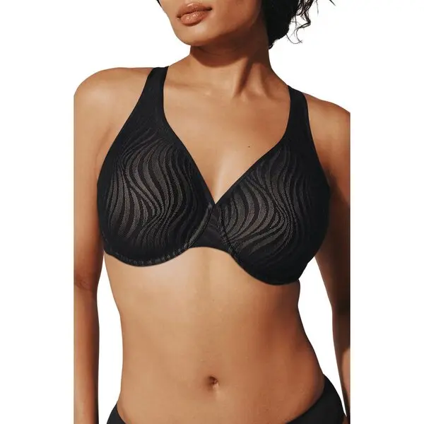 THIRDLOVE 24/7® Classic Underwire Unlined Lace Minimizer Bra - Black