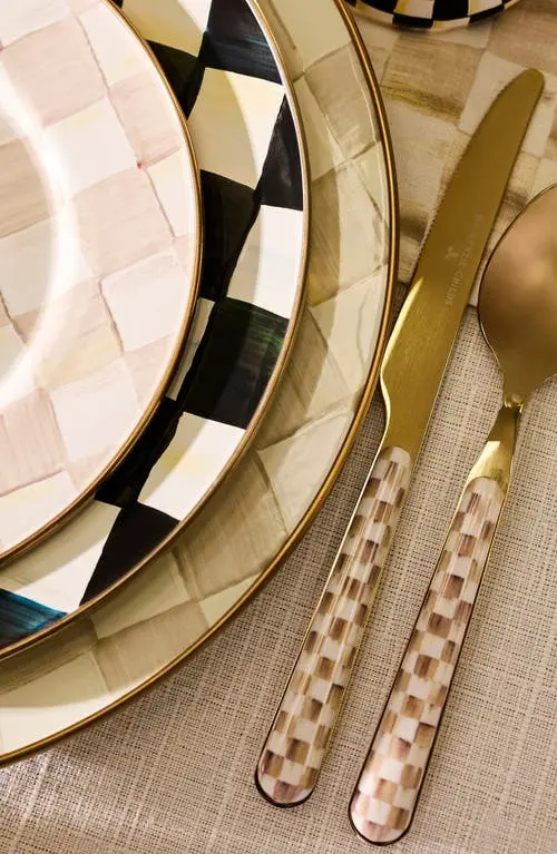 MACKENZIE-CHILDS Check Bistro 5-piece Place Setting - Mocha