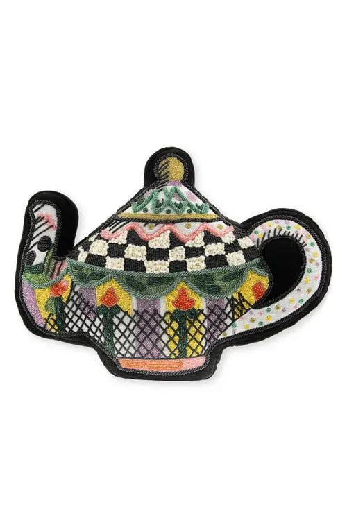 MACKENZIE-CHILDS Beaded Teapot Throw Pillow - Multi