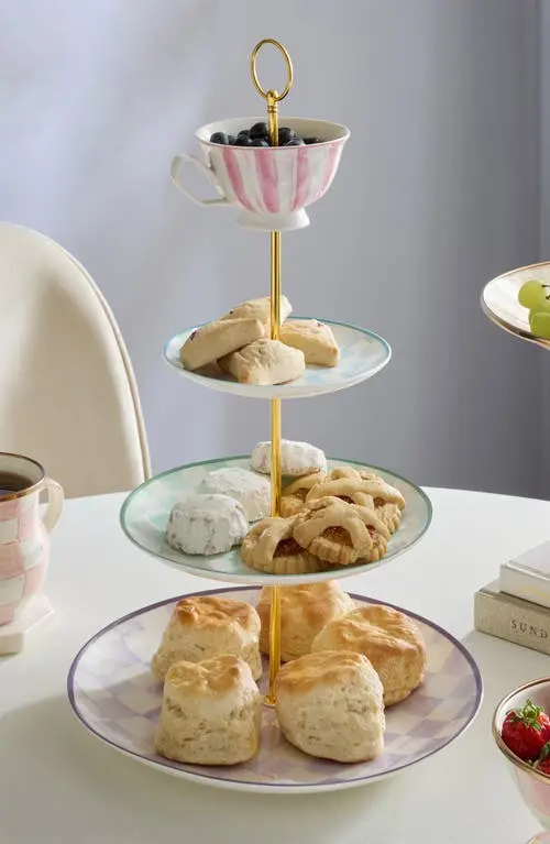 MACKENZIE-CHILDS Wonderland Three Tier Sweet Stand