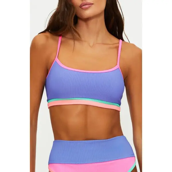 Beach Riot Colorblock Ribbed Bikini Top - Sherbert Shores Colorblock