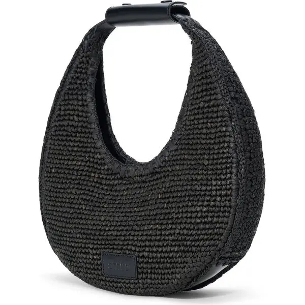 Staud Moon Raffia Tote - Black