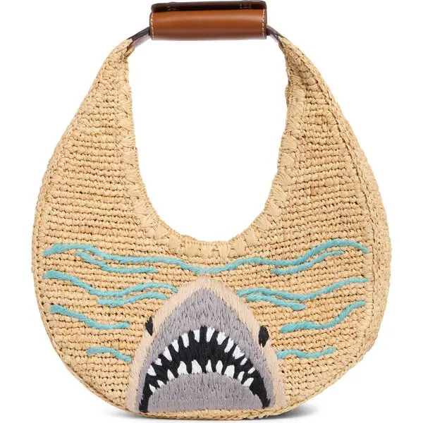 Staud Moon Raffia Tote - Great White