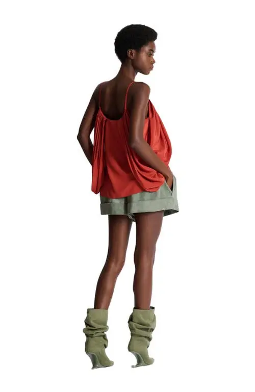 Balmain Draped Silk Crepe Top