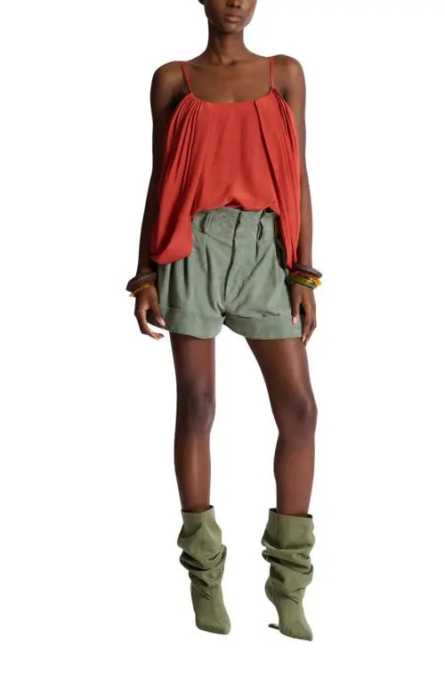 Balmain Draped Silk Crepe Top