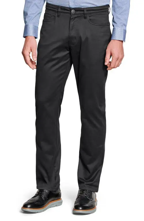 Johnston & Murphy Straight Leg Stretch Cotton 5-pocket Pants - Black