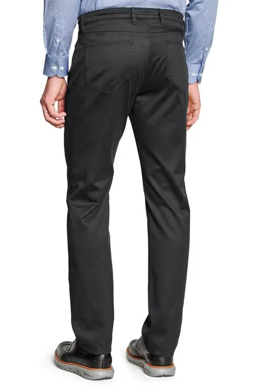 Johnston & Murphy Straight Leg Stretch Cotton 5-pocket Pants - Black