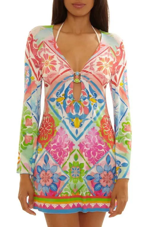 BECCA By Rebecca Virtue Mijas Long Sleeve Knit Tunic - Multi