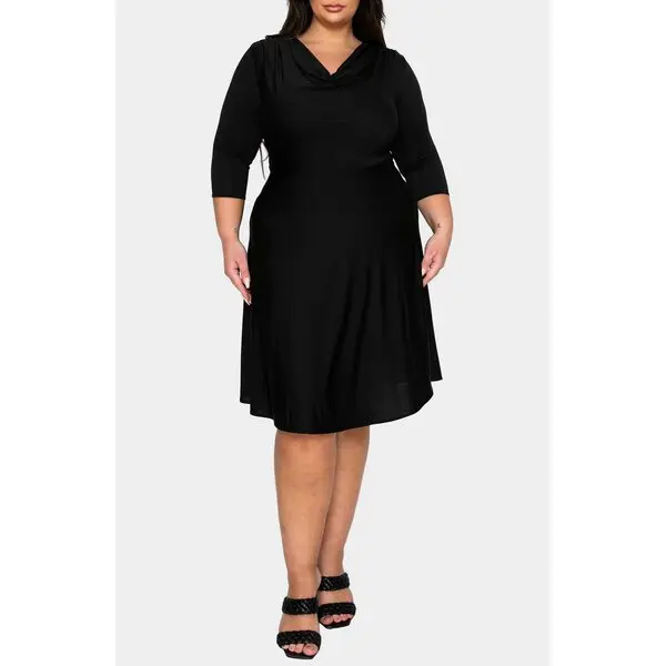 L I V D Amoretti Cowl Neck Flare Dress