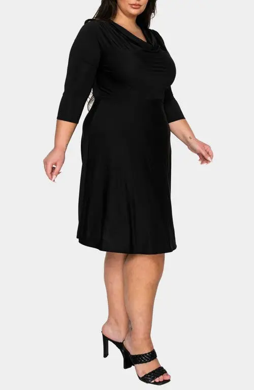 L I V D Amoretti Cowl Neck Flare Dress