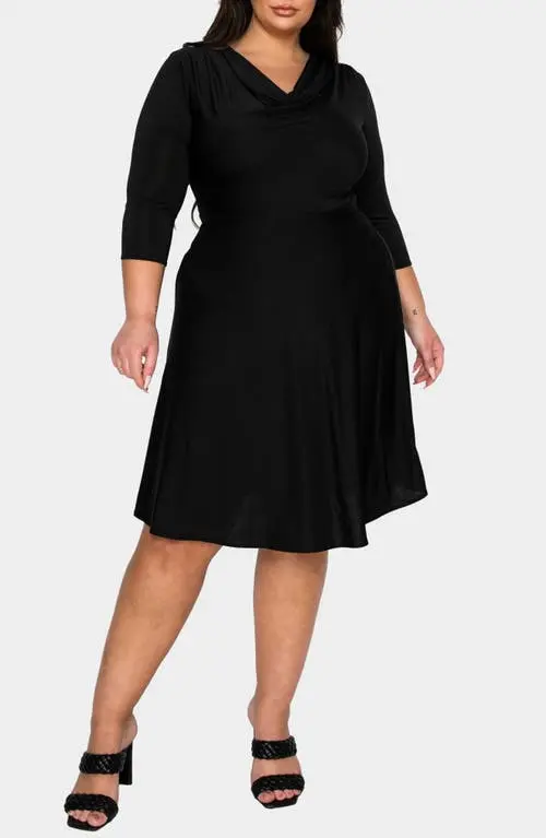 L I V D Amoretti Cowl Neck Flare Dress