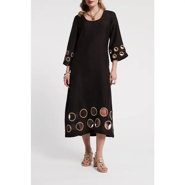 FRANCES VALENTINE Faye Cut Out Maxi Dress - Black/taupe