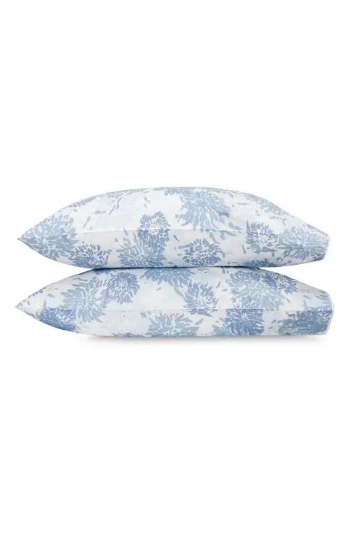 MATOUK Chrysanthemum Set Of 2 500 Thread Count Pillowcases - Blue