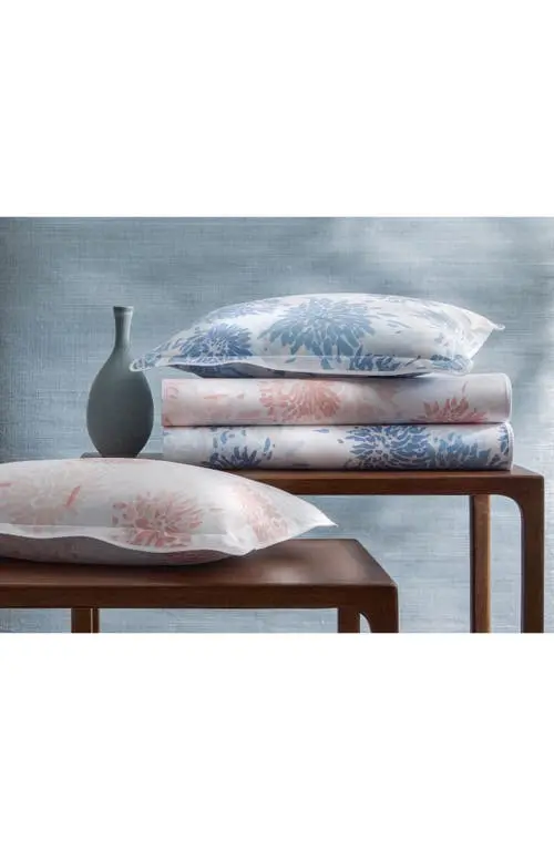 MATOUK Chrysanthemum Set Of 2 500 Thread Count Pillowcases - Blue