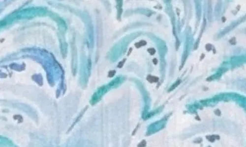 APNY Tropical Palms Linen Shift Dress - Light Blue Multi