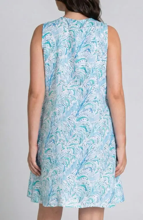 APNY Tropical Palms Linen Shift Dress