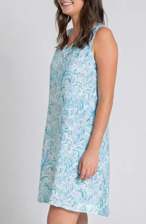 APNY Tropical Palms Linen Shift Dress