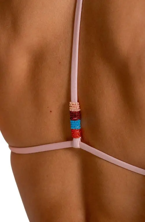 Cosita Linda Striped Triangle Bikini Top - Pink Multi