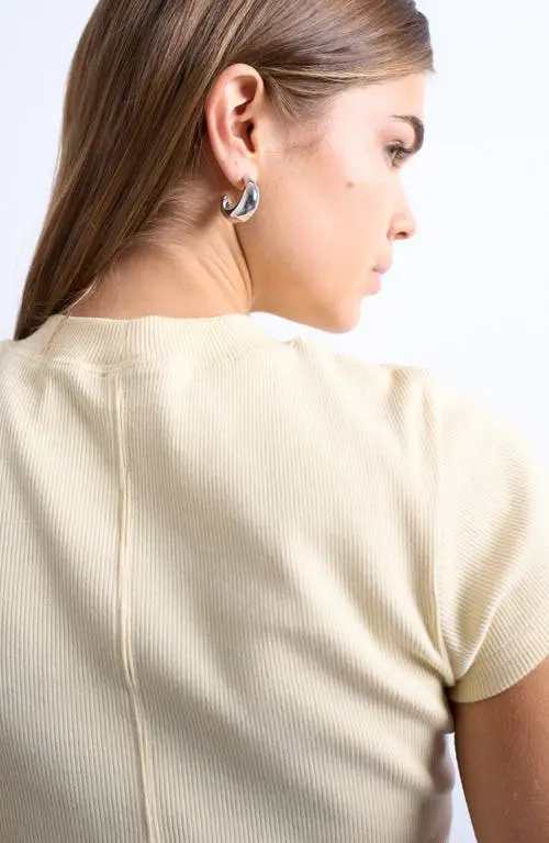 Topshop Rib Fitted Stretch Cotton T-shirt