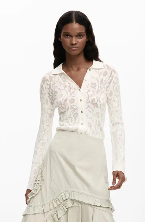 Desigual Asymmetric Midi Skirt - Off White