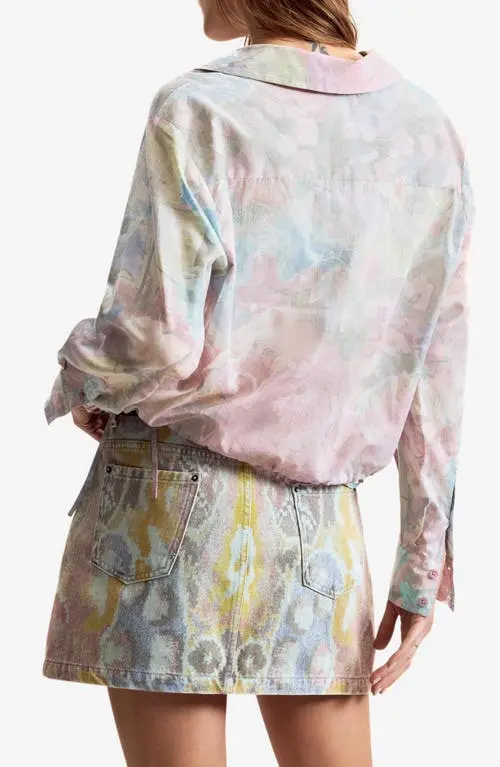 Desigual Floral Print Crop Shirt
