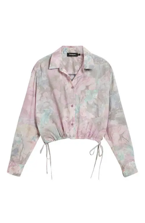 Desigual Floral Print Crop Shirt