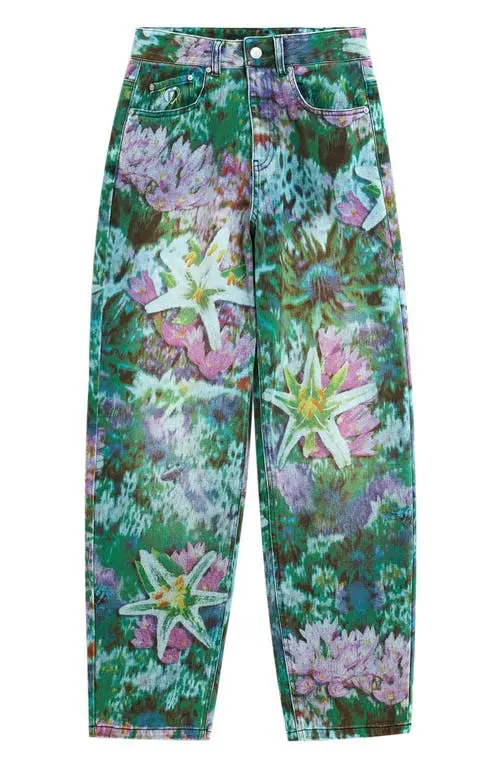 Desigual Wild Garden Print Straight Leg Jeans